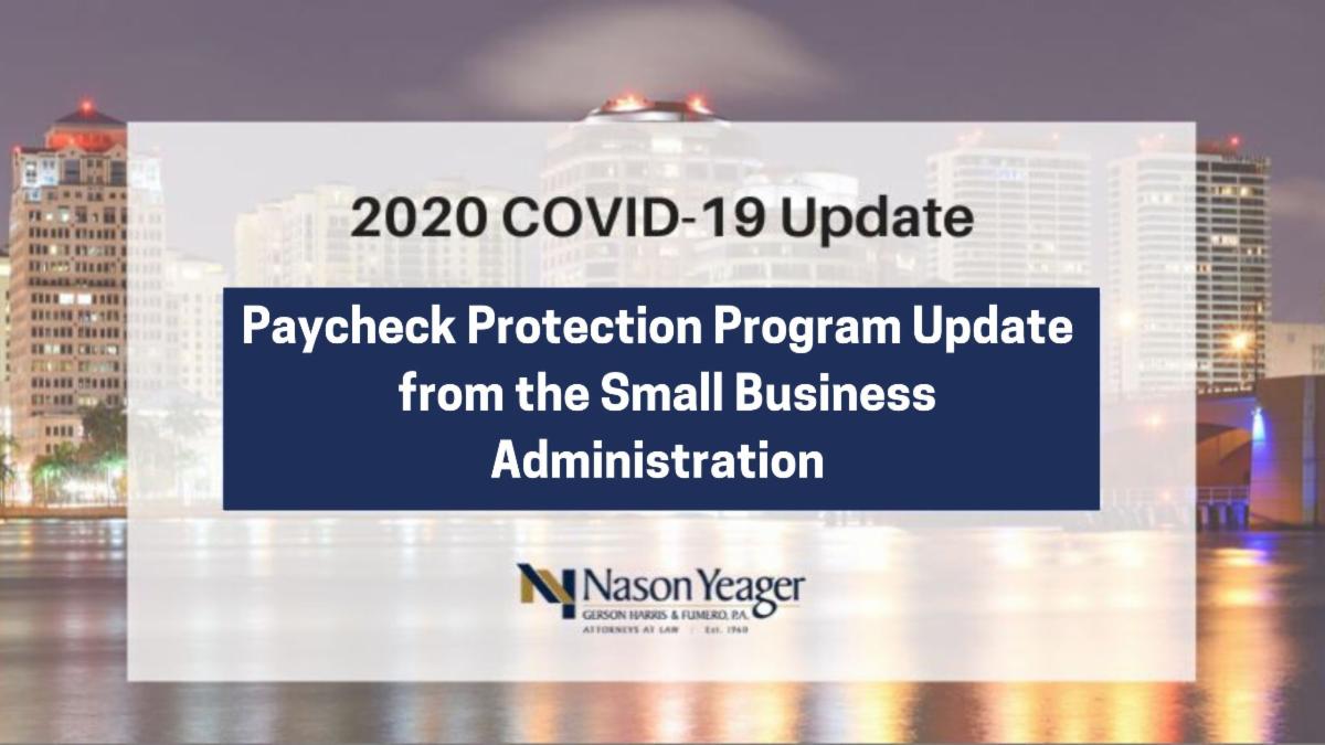 Paycheck Protection Program Update from the Small Business ...
