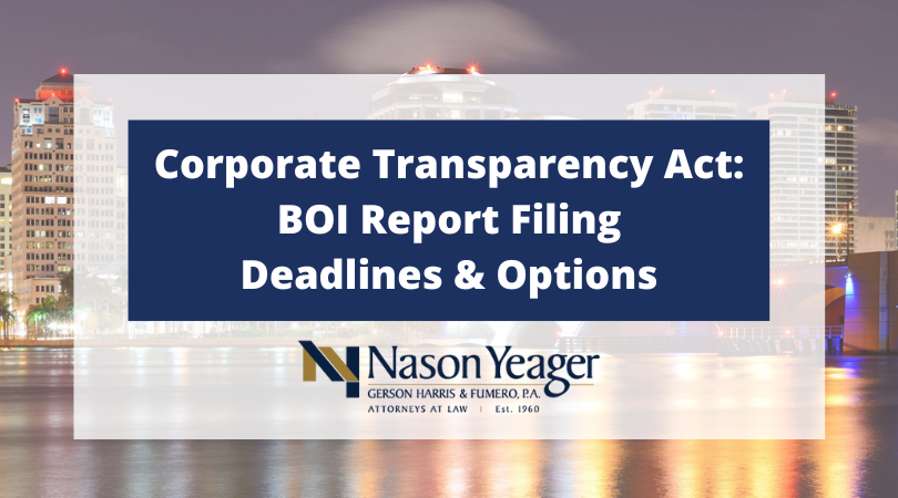 Corporate Transparency Act: BOI Report Filing Deadlines & Options ...
